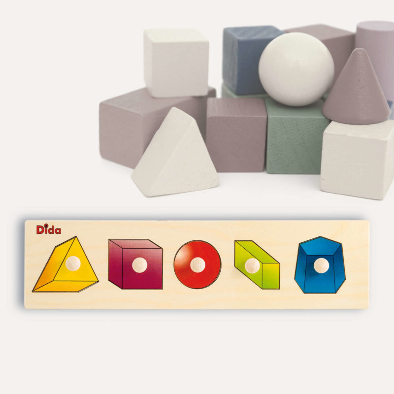 Seriazione Solidi, gioco Montessori a incastri facili per bambini - Dida
